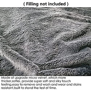 7ft Giant Fur Bean Bag Chair for Adult Living Room Furniture Big Round Soft Fluffy Faux Fur BeanBag Lazy Sofa Bed Cover Grey (Dark Grey)