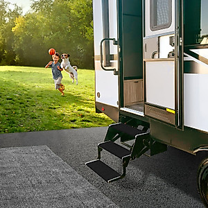 Prest-O-Fit 2-0354 Outrigger RV Step Rug Black Onyx 23 In. Wide