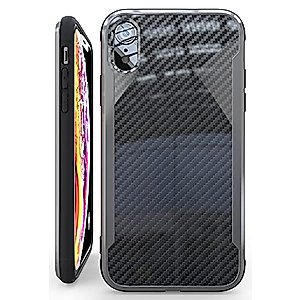 Nicexx Designed for iPhone XR Case with Carbon Fiber Pattern, 12ft. Drop Tested, Wireless Charging Compatible - Black