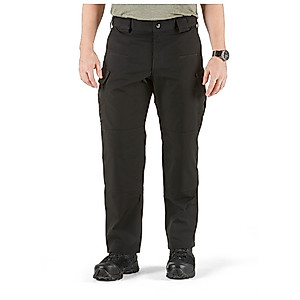 5.11 Tactical Men's Stryke Military Pants, Adjustable Waistband, Stretchable Flex-Tac Fabric, Black, 44Wx30L, Style 74369
