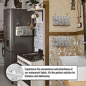 HZZTY BRNY 2pcs Large Wall Hanging Storage Bag, Door Closet Linen Fabric Pockets Organizer, Waterproof for Living Room Bedroom Bathroom Kitchen Office RV Camper with Hooks White