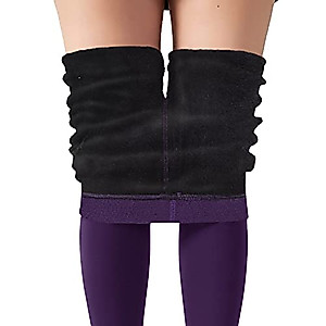 Women's Winter Warm Fleece Joggers Pants Lounge Sweatpant Pull On Walk Sweatpant(A-Purple,One Size)