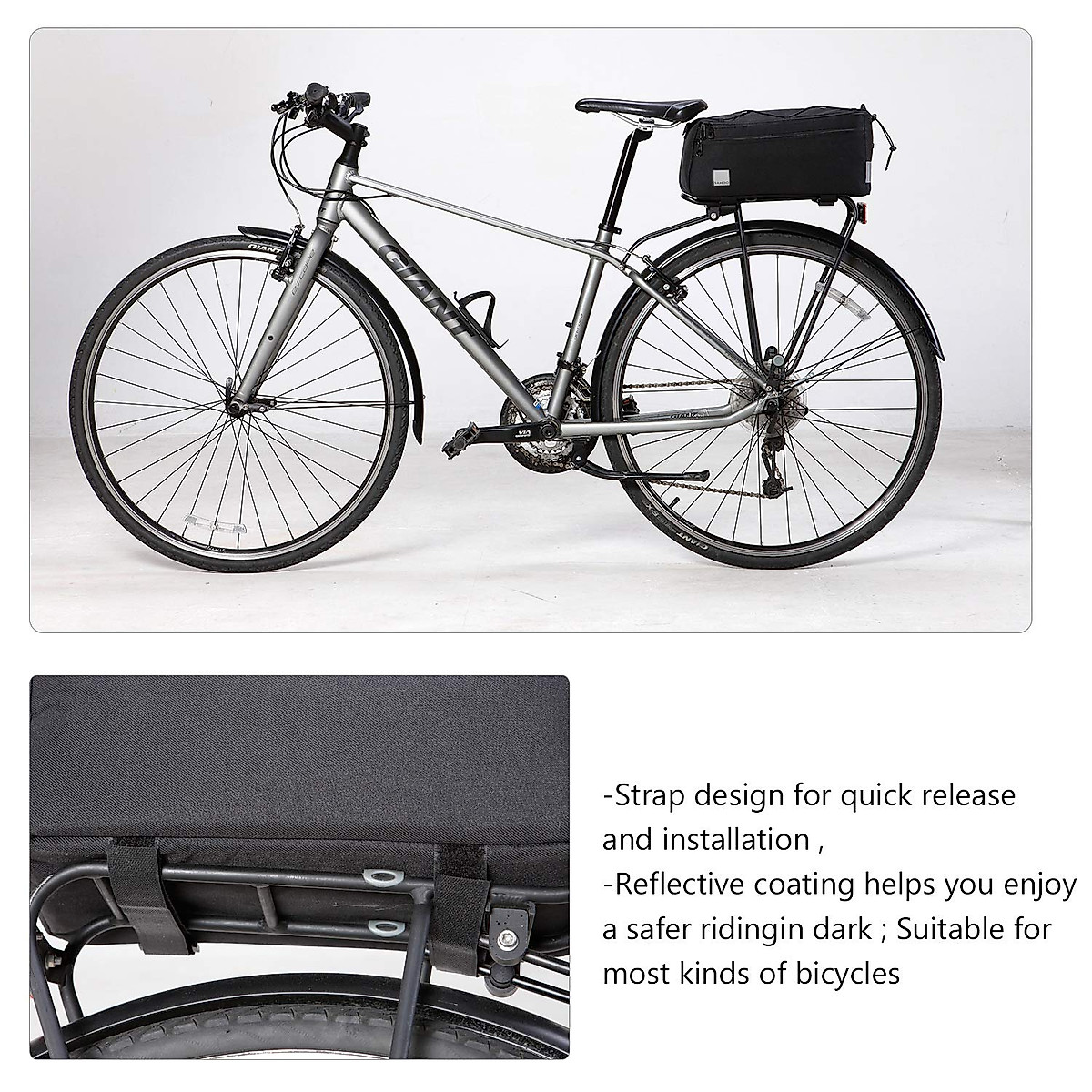 ArcEnCiel Bike Trunk Bag Bicycle Panniers Water-Resistant Rack Rear Seat Carrier Pack