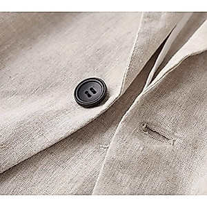 Linen Blazer Women Linen Jackets Casual Spring Summer Blazers Lightweight Clothes (Beige Blazer, M)