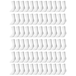 Tigeen 72 Pairs Low Cut Ankle Socks Bulk Cotton Low Sock for Adult Casual Short Socks Solid Color No Show Sock Bulk for Men Women (White)