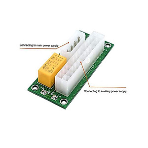 Thsion Dual PSU Connector Multiple Power Supply Adapter Sync Starter Dual Power Supply Connector Molex 4-Pin 2 Pack