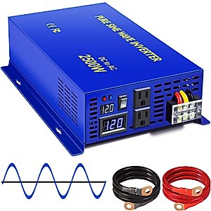 2500 Watt Pure Sine Wave Inverter 12V DC to 120V AC, 2500W Power Inverter Surge 5000W Power Converter for Solar System. (2500W 12V 120V)