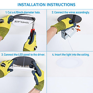 TORCHSTAR Basic Series 12-Pack 6 Inch Ultra-Thin LED Recessed Lighting with Junction Box, CRI90, Aluminum, 5000K Daylight, 5%-100% Dimmable Slim Recessed Downlight, 12W 1100LM, ETL and Energy Star