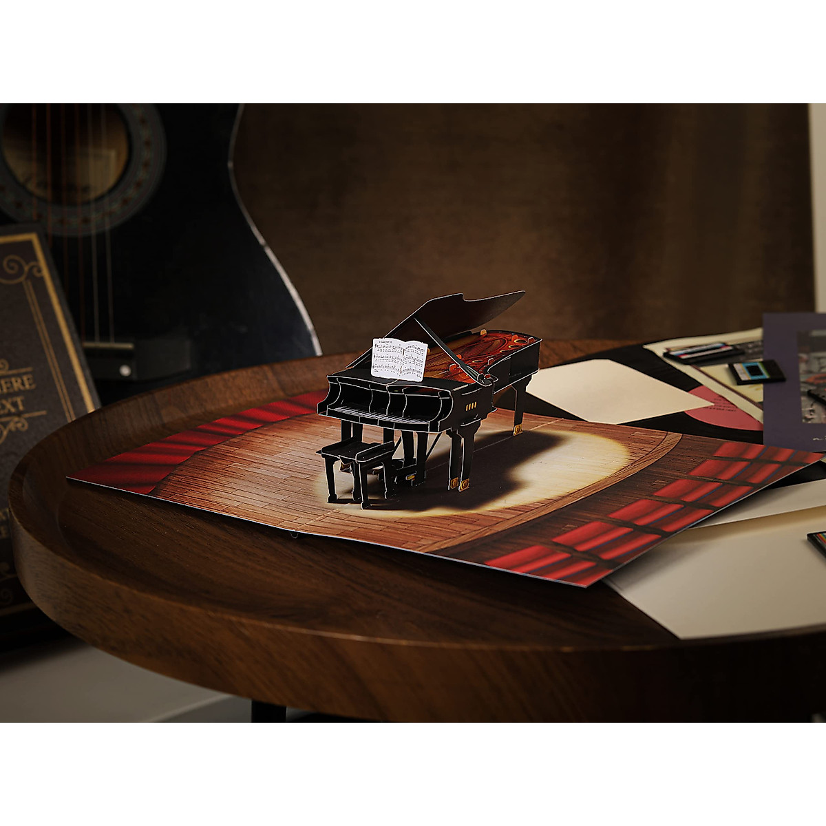 Liif Grand Piano Pop-Up Card, Thank You, 8 in x 6 in, Laser Cut and Hand Assembled, Satisfaction Guarantee