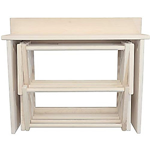 Pennsylvania Woodworks Large Wall Clothes Drying Rack ~ Heavy Duty Solid Maple Hardwood, Folding, Collapses to 25" x 20" x 8", Hand Built in USA, Unfinished