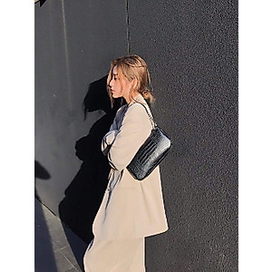 Barabum Retro Classic Clutch Shoulder Tote HandBag with Zipper Closure for Women (2-Black)