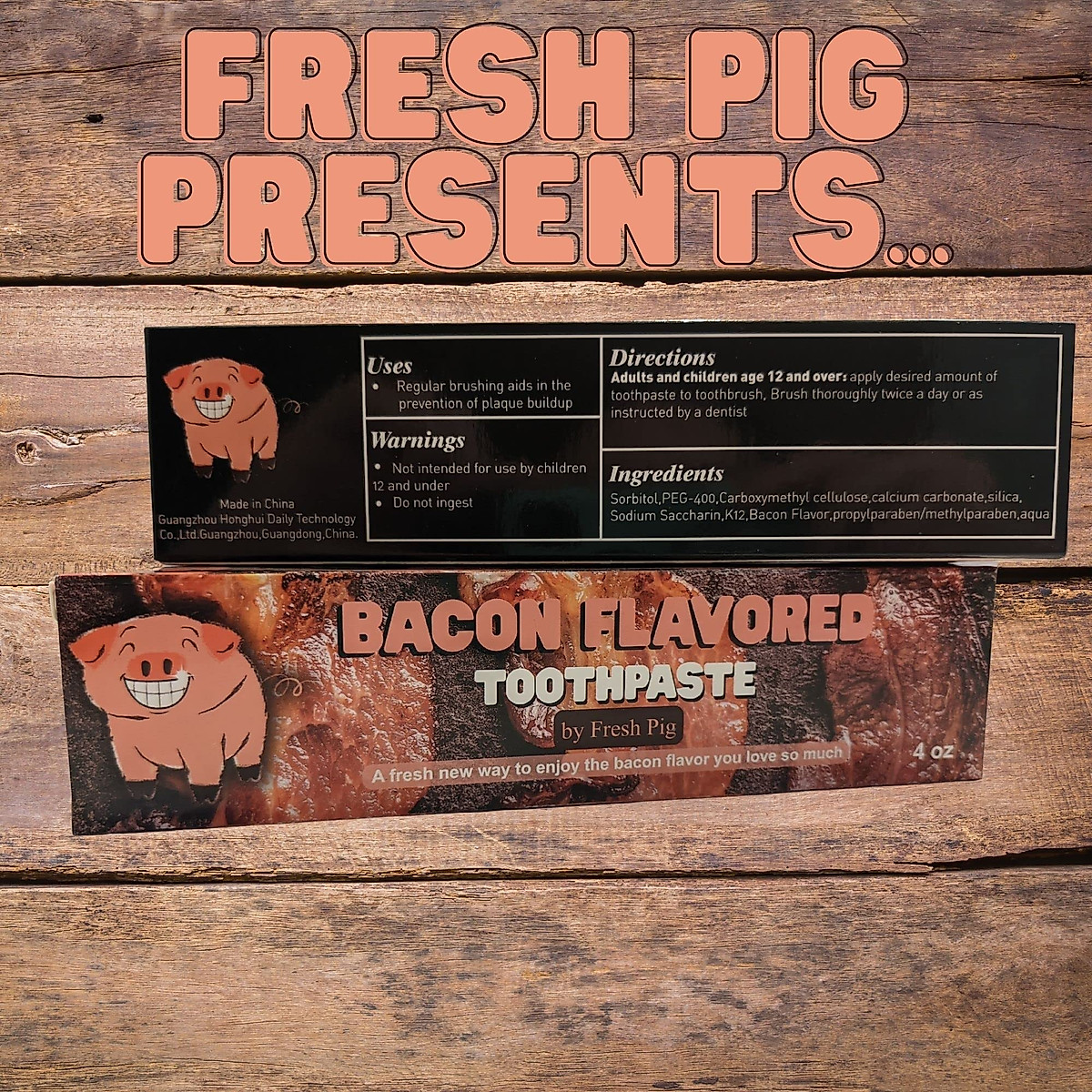 Fresh Pig Bacon Flavored Toothpaste - a Fun Gift for Bacon Lovers, Coworker Secret Santa