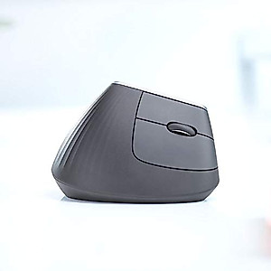Logitech MX Vertical Wireless Mouse – Advanced Ergonomic Design Reduces Muscle Strain, Control and Move Content Between 3 Windows and Apple Computers (Bluetooth or USB), Rechargeable, Graphite