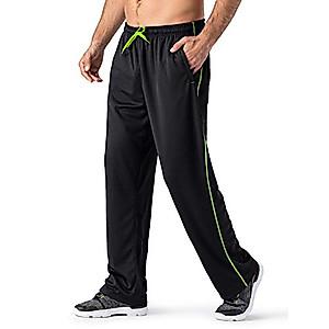 MAGNIVIT Men's Lightweight Sweatpants Track Running Gym Pants with Elastic-Waist Drawstring Black