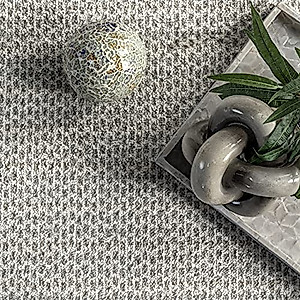 nuLOOM Anya Machine Washable Casual Border Area Rug, 6' 7" x 9', Grey