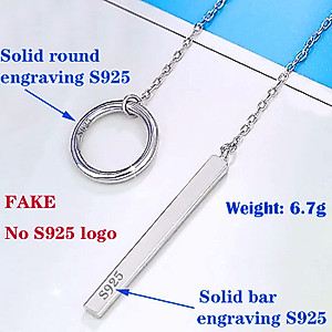 Perfect 4U Round Long Necklace 925 Sterling Silver Chain for Women Handcrafted Jewelry 16" - 30"
