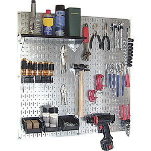 Wall Control Industrial Metal Pegboard - Galvanized Metal, Three 16in. x 32in. Panels, Model Number 35-P-3248GV