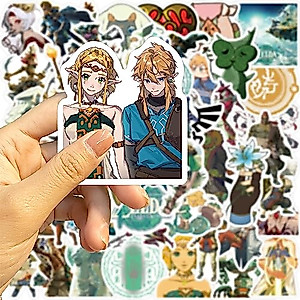 The Legend of Zelda Game Tears of the Kingdom Stickers,50Pcs Vinyl Waterproof Stickers for Laptop,Bumper,Skateboard,Water Bottles,Computer,Phone, Cool Stuff for Teens, Kids, Adults (Tears of the Kingdom)