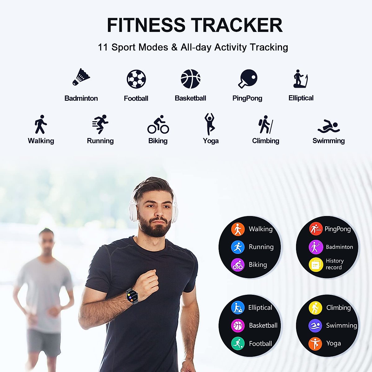 SKMEI Smart Watch Men, Smart Watch for Android iPhones with Pedometer, Waterproof Android Smart Watch with Heart Rate Blood Pressure Monitor Call Reminder Smartwatch for iOS Android