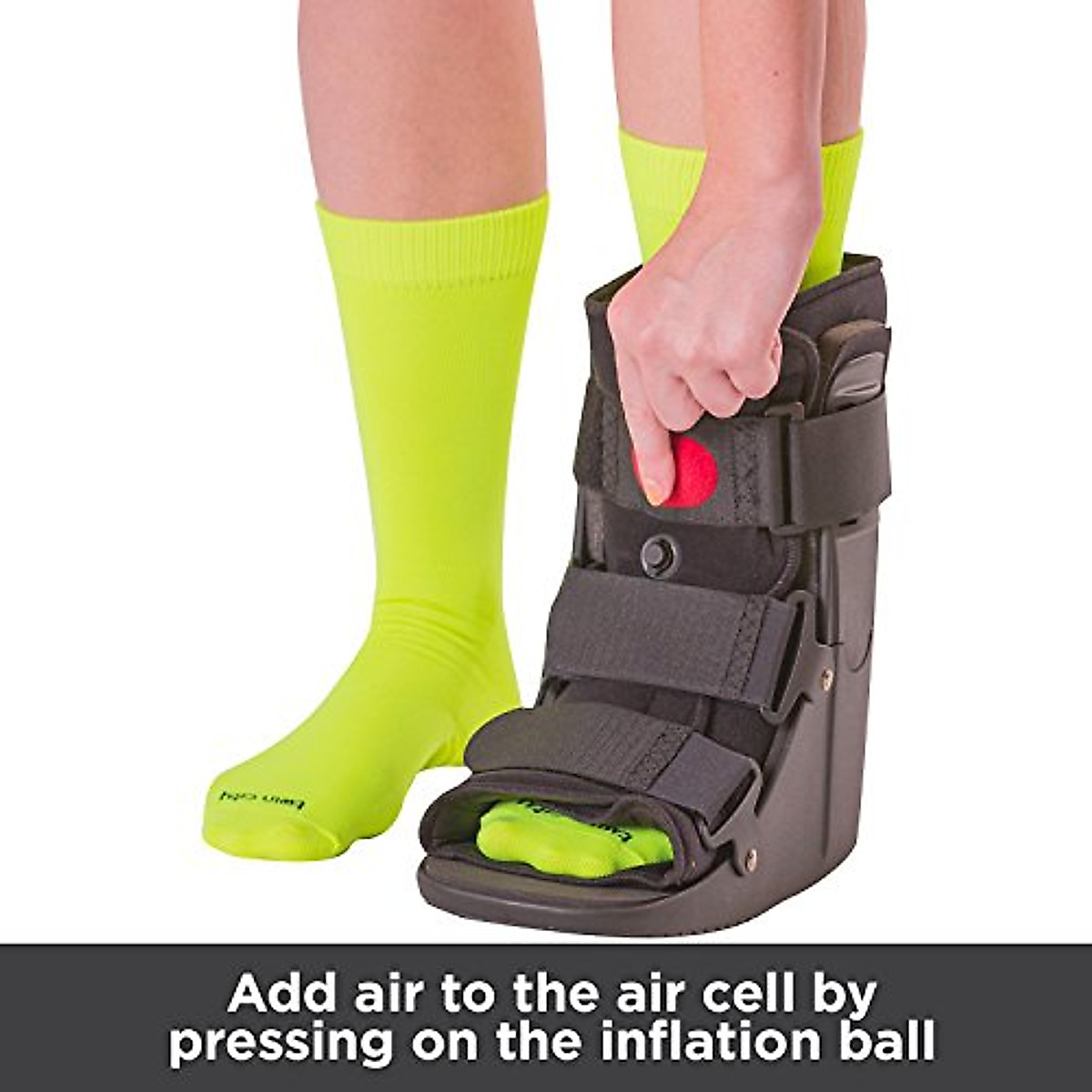 BraceAbility Short Air Ankle Walker Boot | Medical-Grade Orthopedic Foot Cast Brace for Sprained Ankle, Broken Foot, Toe Injury, Metatarsal Stress Fracture, Post Surgery, Achilles Tendonitis (Small)