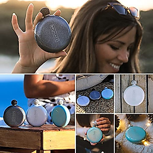 BruMate Glitter Women's Flask - 5oz Stainless Steel Flask for Liquor & Spirits - Pocket & Purse - Cute, Girly - Ideal Gift for Women (Glitter White)