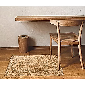 Hausattire Hand Woven Jute Braided Rug, 2'x3' - Natural, Reversible Farmhouse Accent Rugs for Living Room, Kitchen, Bedroom - 24x36 Inches