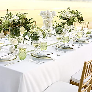 4 Pack 60 x 102 Inch Tablecloth, White Tablecloth for 6 Feet Rectangle Tables, Stain and Wrinkle Resistant Washable Fabric Table Cloth for Wedding Party Dining Table Buffet Parties and Camping