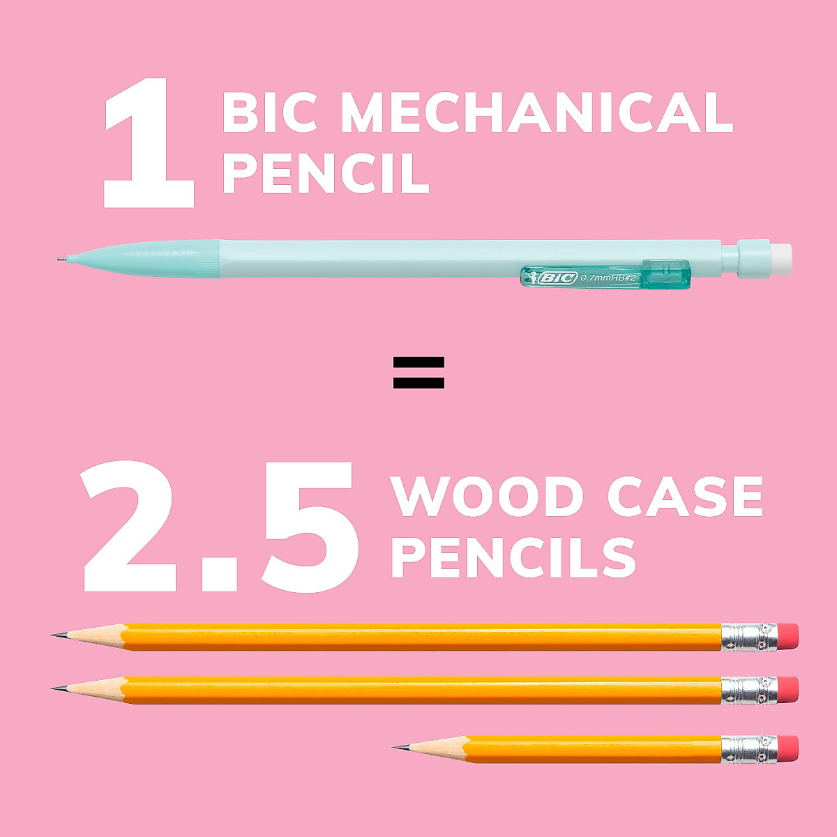 BIC Xtra Smooth Mechanical Pencils (MPNP24-BLK), Medium Point (0.7mm), Fun Pastel Color Pencils, Back to School, 24 Count