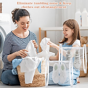 2 Pcs Shoe Dryer Bag, Reusable Sneaker Wash Dry Net Bag, 15.7 x 15.7 Inch Mesh Laundry Bag, Large Honeycomber Mesh Bags Travel Storage Organize Bag, Reused Mesh Bags with Zipper and Strap