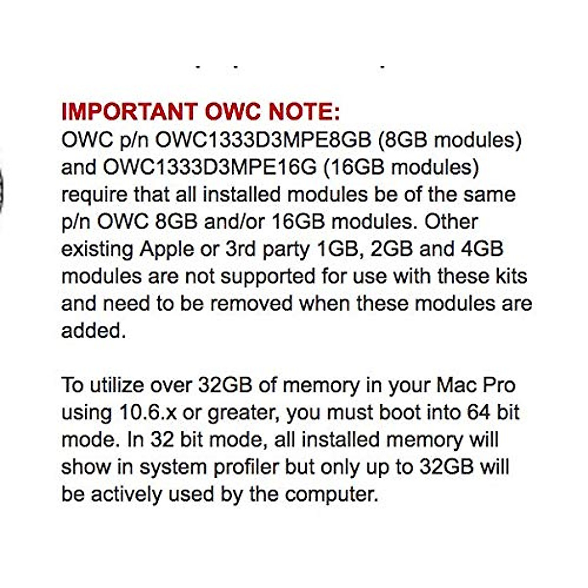 OWC 32GB (2x16GB) DDR3 ECC Registered CL7 PC3-8500 1066MHz SDRAM Memory Ram Upgrade Module Compatible with 2009-2010 Mac Pro Nehalem, Xserve 2009(OWC85MP3S9M032K)