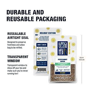 Tiesta Tea - Cozy Peppermint Cocoa | Loose Leaf | Chocolate Peppermint Herbal Tea | Premium Non-Caffeinated Holiday Blend | Make Hot or Iced & Up to 25 Cups | 1.5oz Resealable Pouch