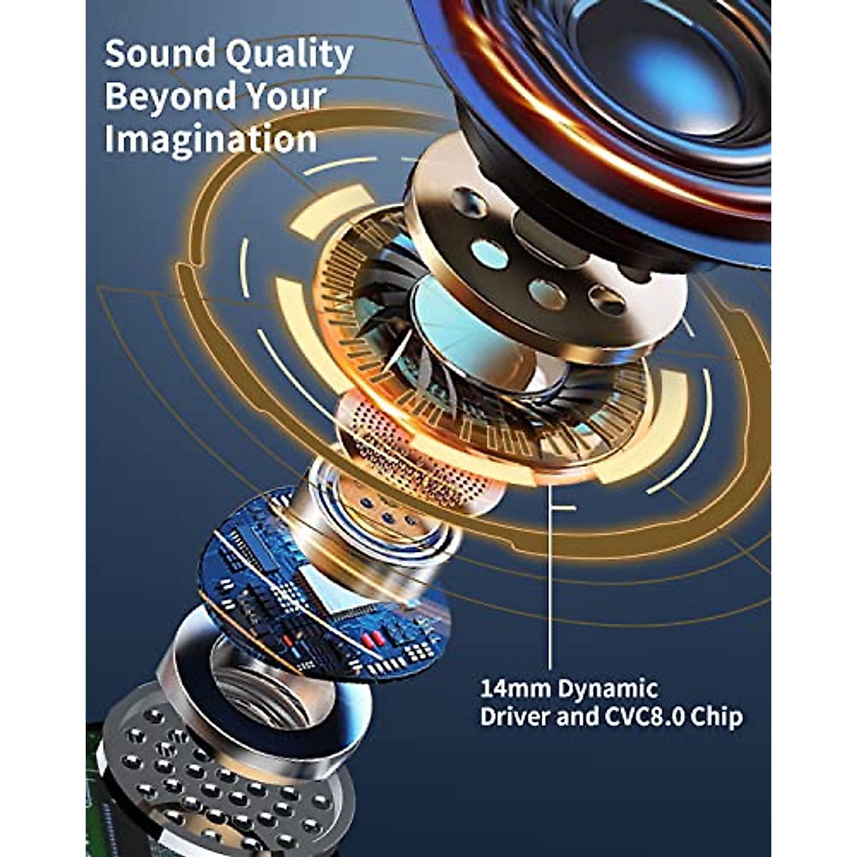 Smoonigh Wireless Earbud Bluetooth 5.3, Bluetooth Headphones with 4 Mic, Deep Bass Clear Call Bluetooth Ear Buds in Ear Noise Cancelling, 30H Playtime True Wireless Stereo Sports Earphones Black…