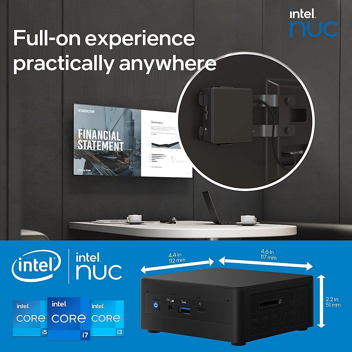 Intel NUC 11 NUC11PAHi5 Panther Canyon Mini Computer 11th Gen Core i5-1135G7, 4 Cores, 8 Threads, 8MB Smart Cache, Iris Xe Graphics, 0GB RAM, 0GB SSD, No OS, Barebone