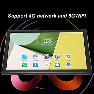 Pomya 10.1 Inch FHD IPS Tablet, 5G WiFi Tablet for Android12, 8GB RAM 256GB ROM, Support Fast Charging, 4G Network Octa Core Calling Tablet with 8MP 16MP Camera for Daily Use