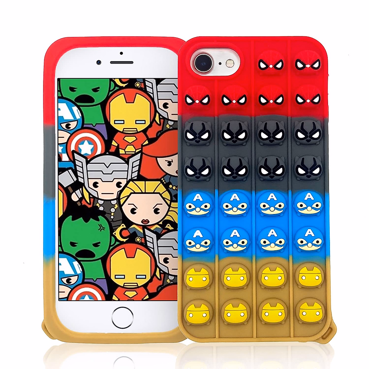 SKYINDAY Pop Bubble Wrap for iPhone 6/6S/7/8/SE 2020 4.7" Case for Girls Boys Kids Teens, Unique Fashion Fidget Cool Funny Kawaii Cute Color Bubble Phone Soft Silicone Case