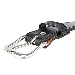 Hidden Money Pocket Travel Leather Belt (Size 38, Black)