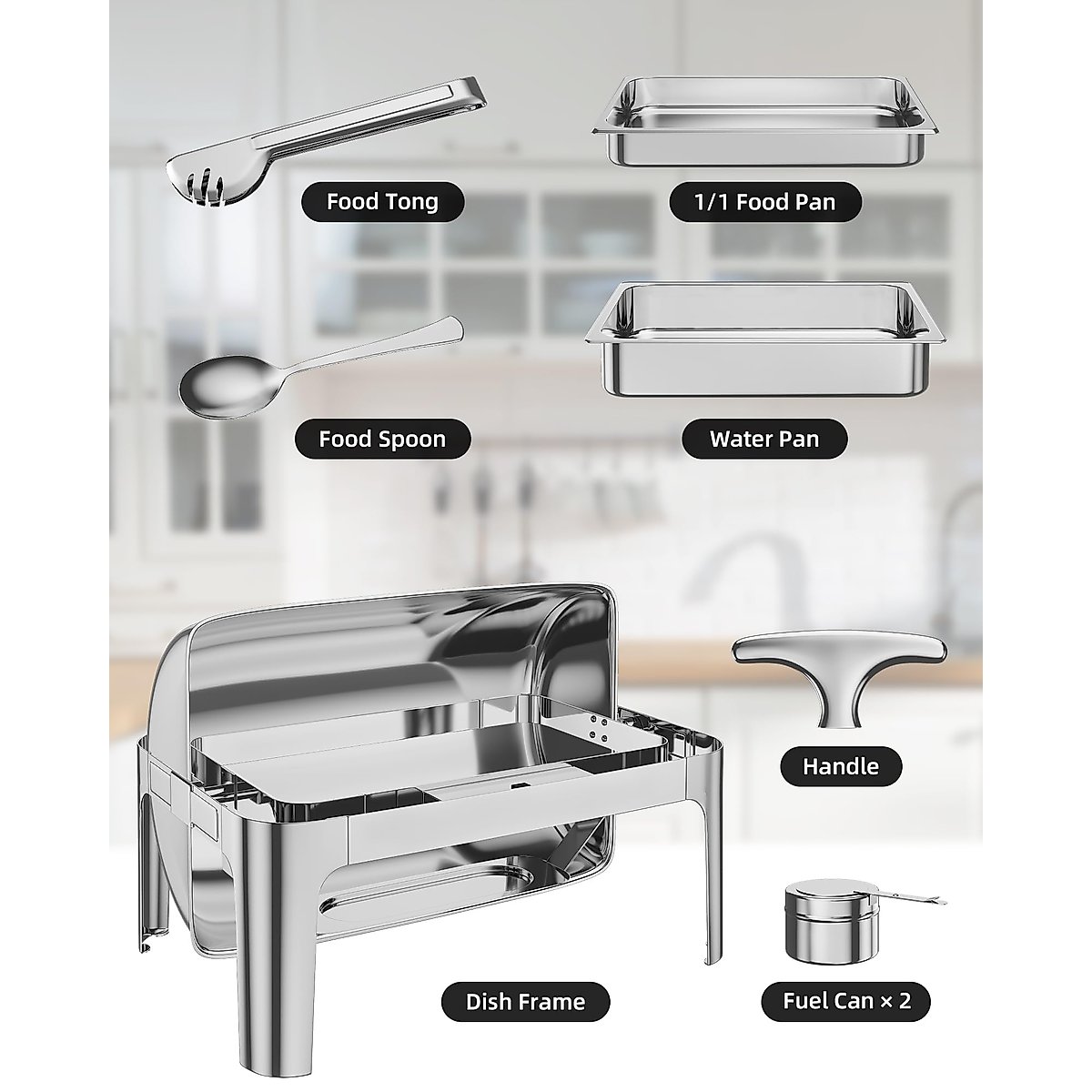 RIEDHOFF RE-TR-1/1 chafing dish, Full size pan, Rectangular with visible lid