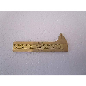 Mini Brass Pocket Ruler Handy Sliding Gauge Brass Vernier Caliper Ruler Measuring Tool Double Scales mm/inch : (80mm)
