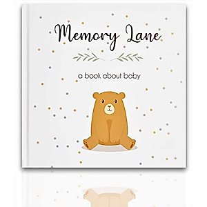 SweetChild First 5 Years Gender Neutral Keepsake Baby Book Memory Journal Scrapbook for New & Experienced Moms, Beautiful Windowed Gift Box, 96 Thick Pages to Track Special Moments, Baby Shower Gifts