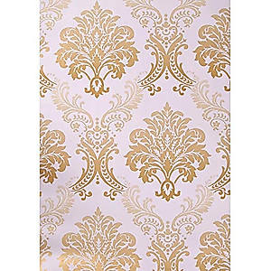 Yifely Luxury Damask Design Self-Adhesive Shelf Drawer Liner PVC Countertop Lining Paper 45x300cm