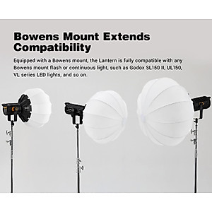 GODOX CS-50D Lantern Softbox 50cm/20inch Omni-Directional Light Modifier Bowens Mount for Godox SL60W SL150 II, UL150, VL150 Light for Video Recording, Live Streaming, and Film Making
