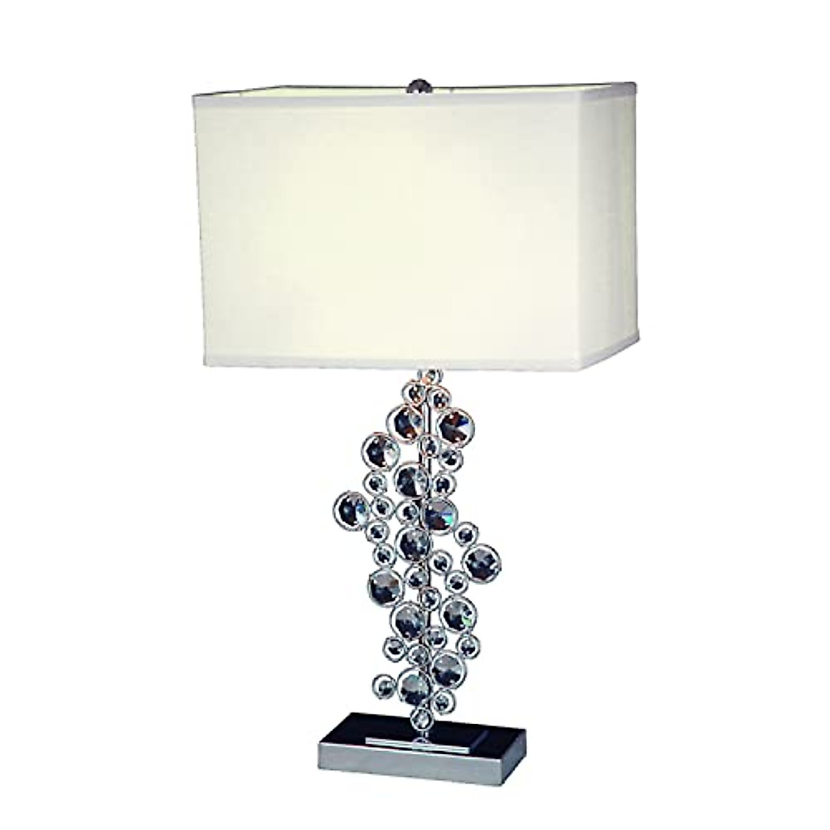 Elegant Designs LT1027-CHR Prismatic Crystal Sequin and Chrome Table Lamp