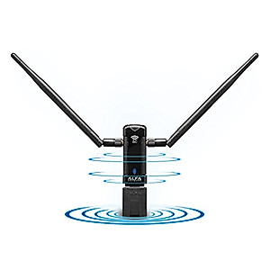 Alfa Long-Range Dual-Band AC1200 Wireless USB 3.0 Wi-Fi Adapter w/2x 5dBi External Antennas - 2.4GHz 300Mbps / 5Ghz 867Mbps - 802.11ac & A, B, G, N