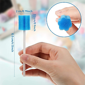 300 Pieces Oral Swabs Disposable Mouth Swabs Sponge Dental Swabsticks Unflavored for Mouth Cleaning Oral Care Health, Pink and Blue (not Individual Packing)