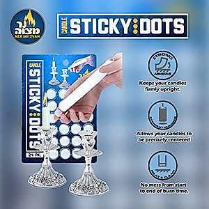 Ner Mitzvah Candle Sticky Dots - Candle Wax Dots - Candle Accessories - 24 Dots