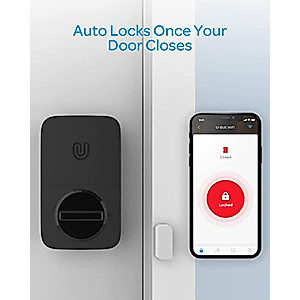 ULTRALOQ U-Bolt WiFi Smart Lock (Satin Nickel) with Door Sensor, 5-in-1 Keyless Entry Door Lock with Built-in WiFi, Bluetooth and Keypad, Smart Lock Front Door, WiFi Deadbolt, ANSI Grade 1 Certified