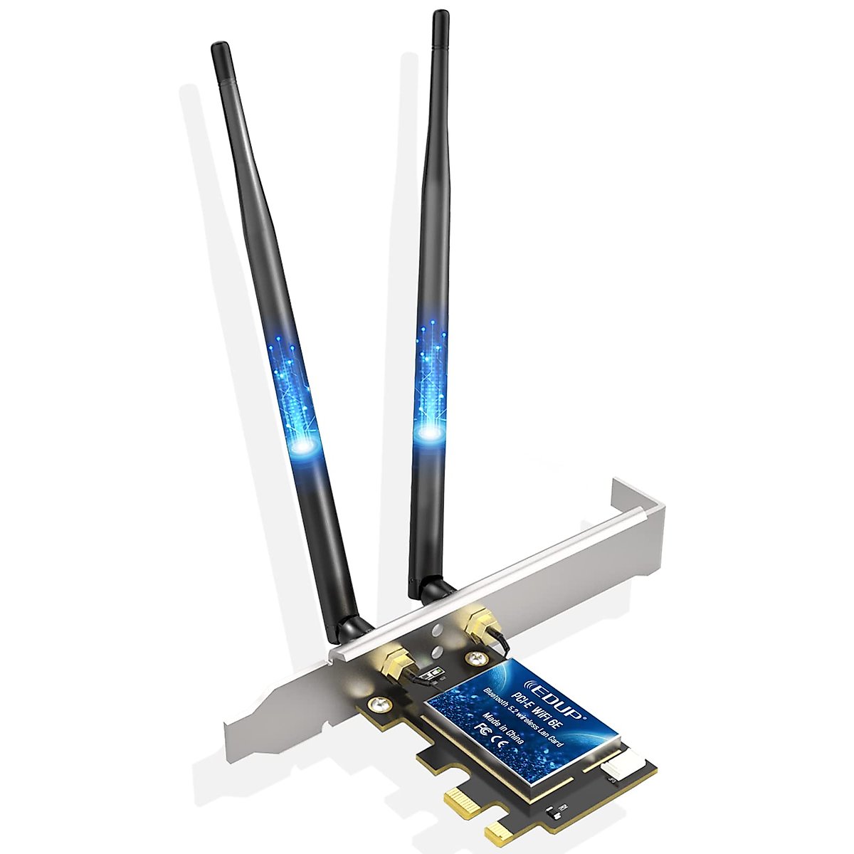 AX5400Mbps WiFi Card Wi-Fi 6E Bluetooth 5.2 Tri-Band AX210 PCIE Wireless WiFi Adapter Network Cards 6GHz/5GHz/2.4GHz MU-MIMO Ultra-Low Latency for Desktop PC Windows 10/11 64-bit (Model EP-9651)