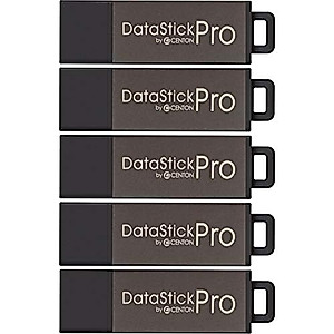Centon Electronics DataStick Pro USB 2.0 Flash Drive, 32 GB, USB Flash Drives, 5 Bulk Pack, Grey