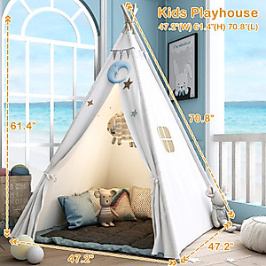 Sumerice Teepee Play Tent for Kids with Carry Case, Foldable Girls Playhouse Toy Tent, Gift for Baby Toddler to Play Game Indoor and Outdoor