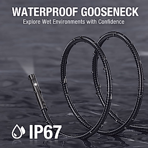 Triple Lens Endoscope with Light, Teslong NTS500 Pro Borescope Inspection Camera with 5inch 720P HD Monitor, Industrial Mechanic Camera Scope, Fiber Optic Snake in Wall Camera(16.5FT)